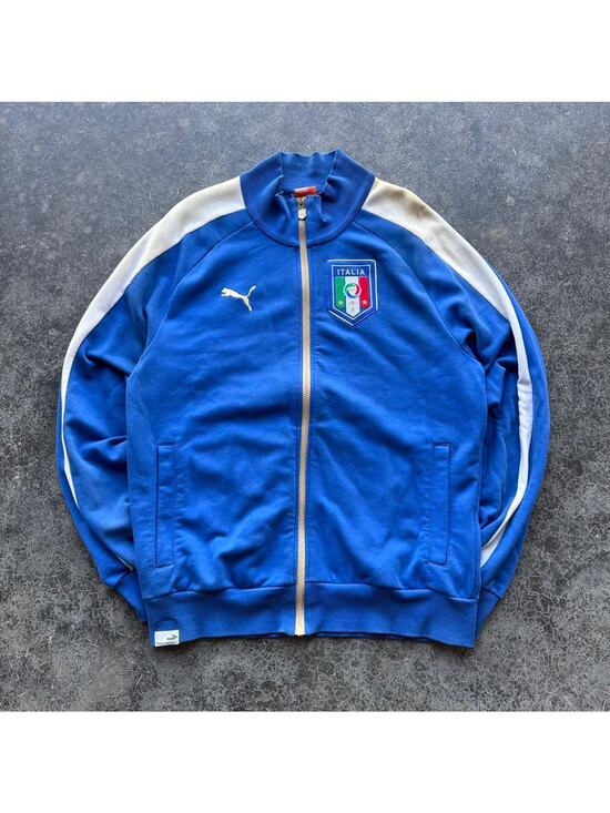 Puma | Jackets & Coats | Y2k 200s Puma Italy Soccer Royal Blue Stripped ...
